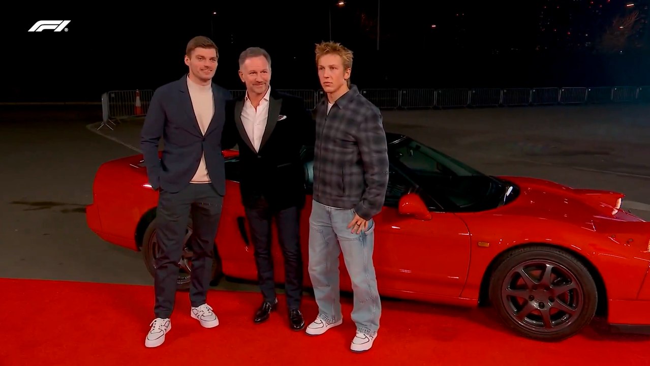 F175: Max Verstappen, campeón con Red Bull, llega al evento con Liam ...