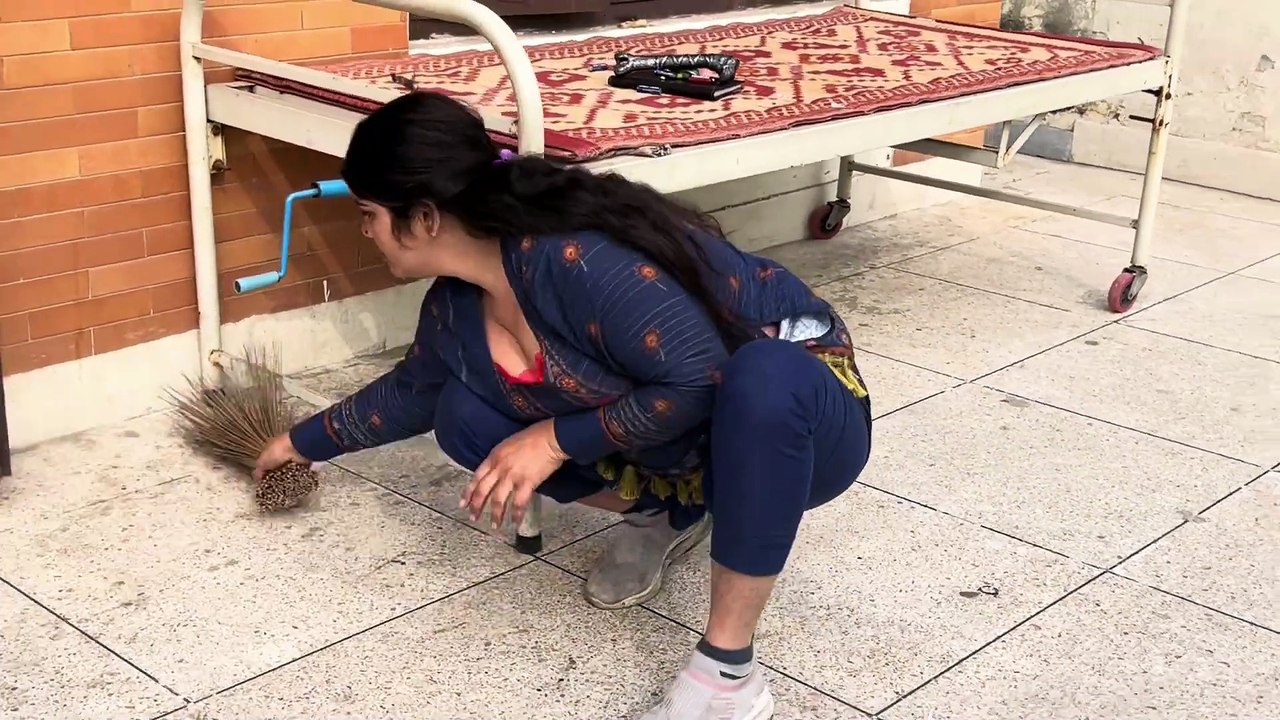 Cleaning Home Floor Today _ Desi Cleaning Vlog _ Village Life _ Desi Aunty Hot Vlog _ Daily ...