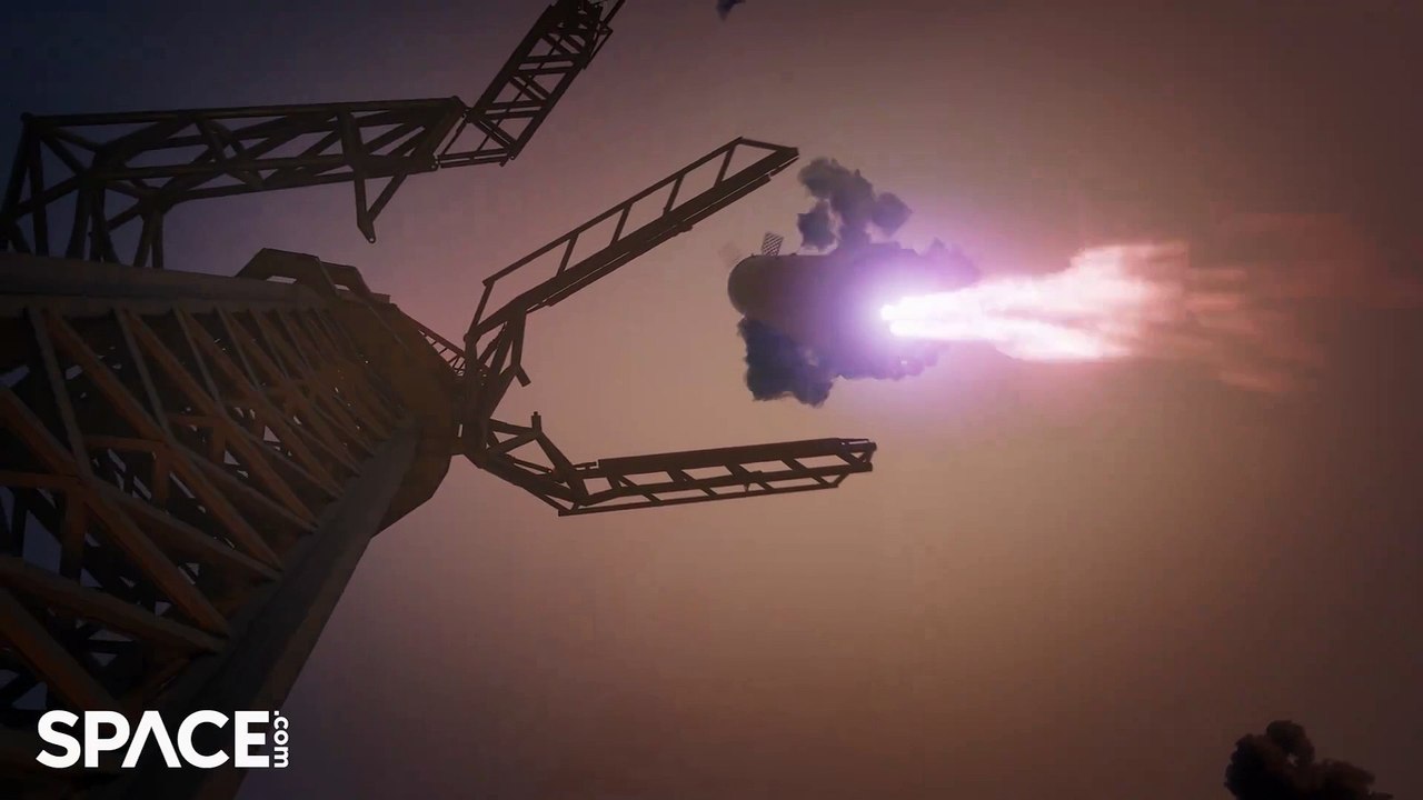 Animation Of SpaceX 'Chopsticks' To Catch Starship's Super Heavy ...