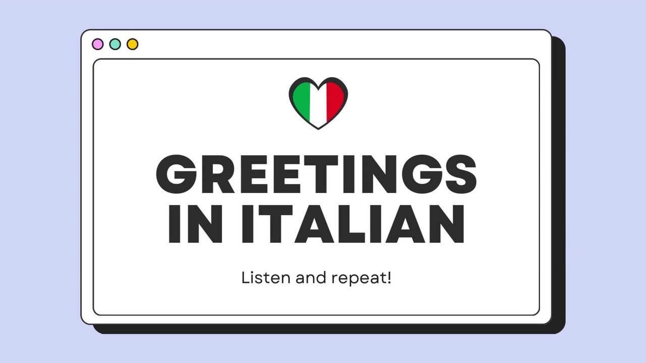 Greetings in Italian 🇮🇹 | Learn Basic Italian with Audio [SUB] - Video ...