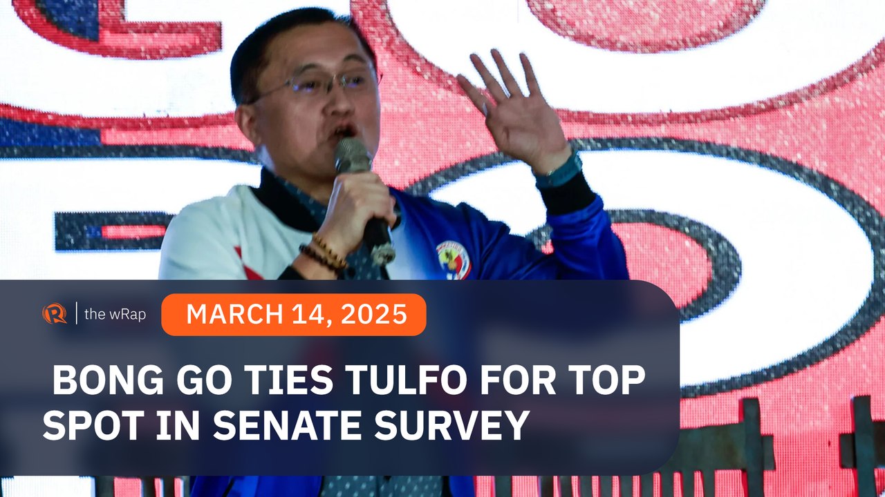 Bong Go ties Tulfo for top spot in Senate survey held before Duterte's arrest - video Dailymotion