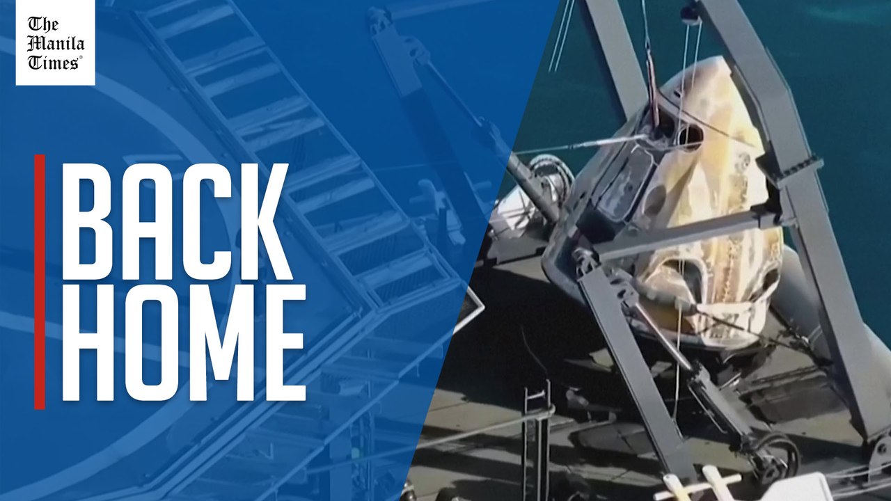 Astronauts Butch and Suni exit SpaceX capsule at recovery vessel ...