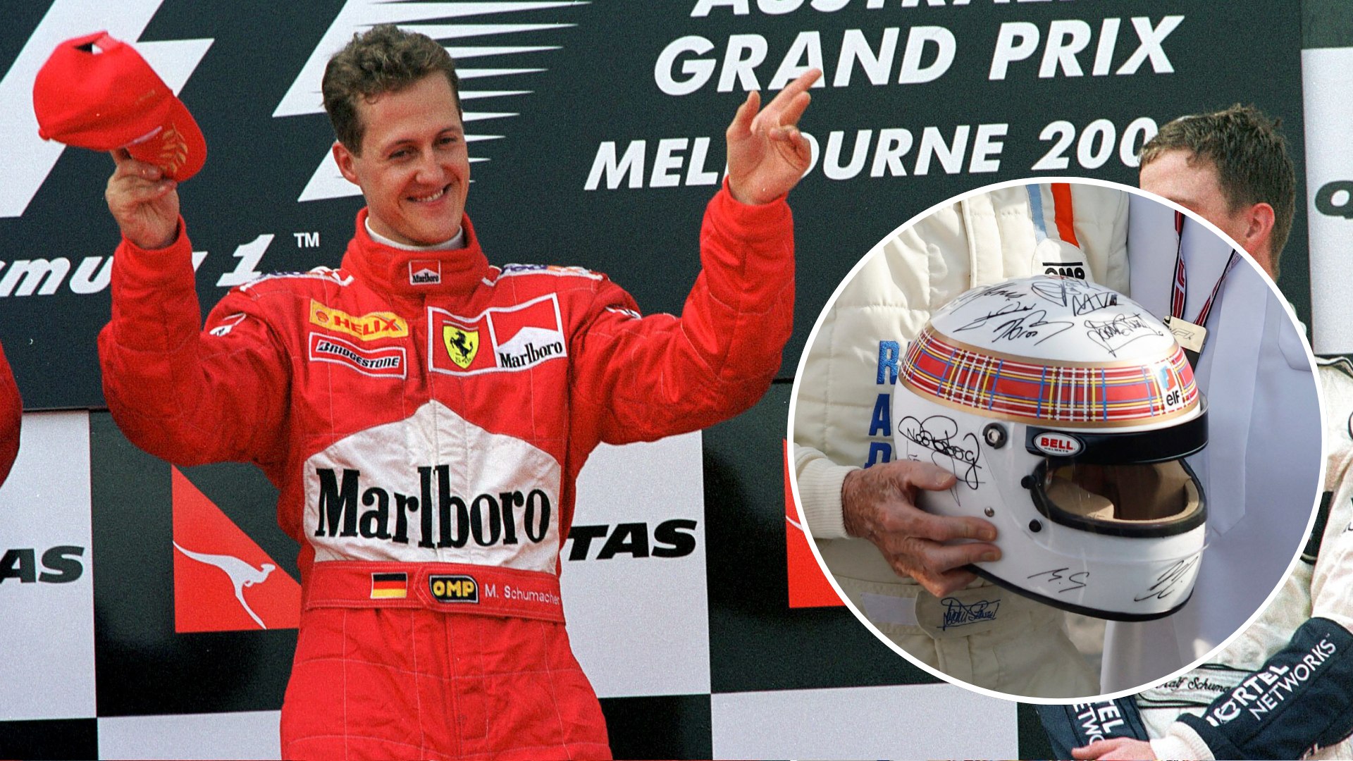 Michael Schumacher reaparece firmando casco para una causa benéfica | beIN SPORTS