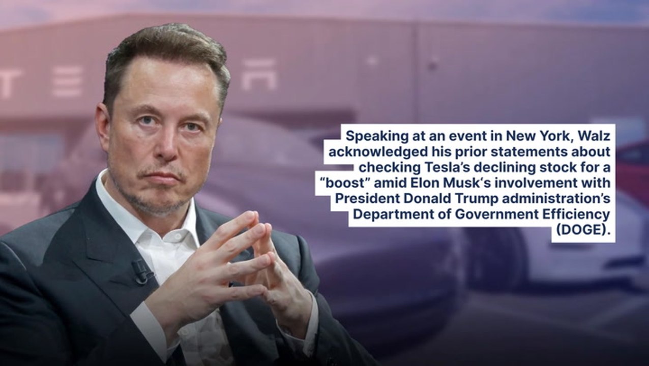 Tim Walz Says He Was 'Making A Joke' After Tesla Stock Jab Becomes ...