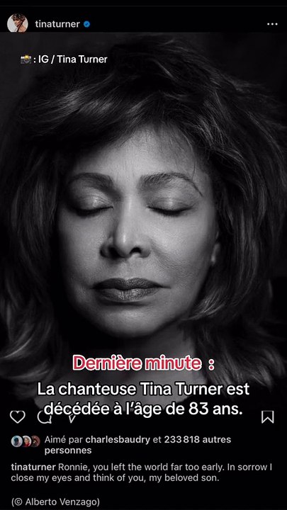 Tina Turner est décédée à l’âge de 83 ans. - Vidéo Dailymotion