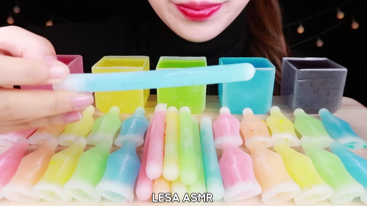 ASMR FROZEN WAX CANDY RAINBOW FOOD, WAX CUPS, WAX BOTTLES, WAX STICK ...
