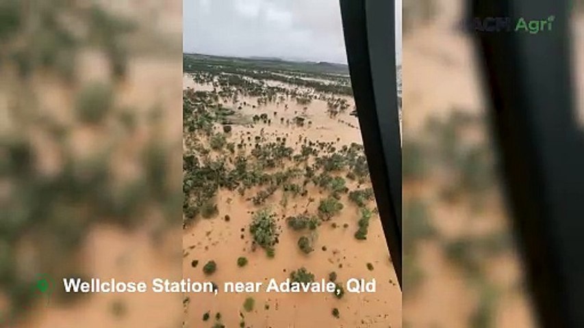 Bird's eye view reveals extent of flooding near Adavale | Queensland ...