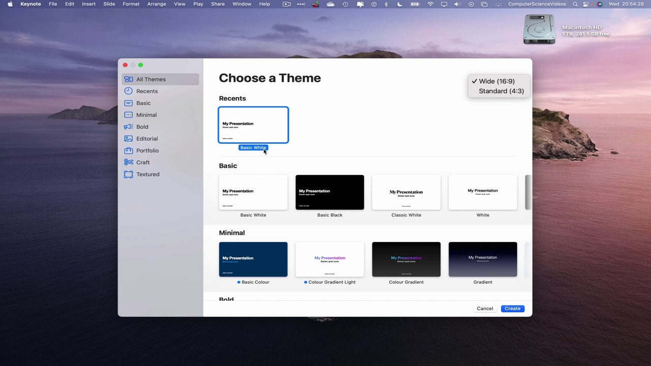 How to CREATE a Standard Presentation On the Keynote Application On a Mac Computer - Basic ...