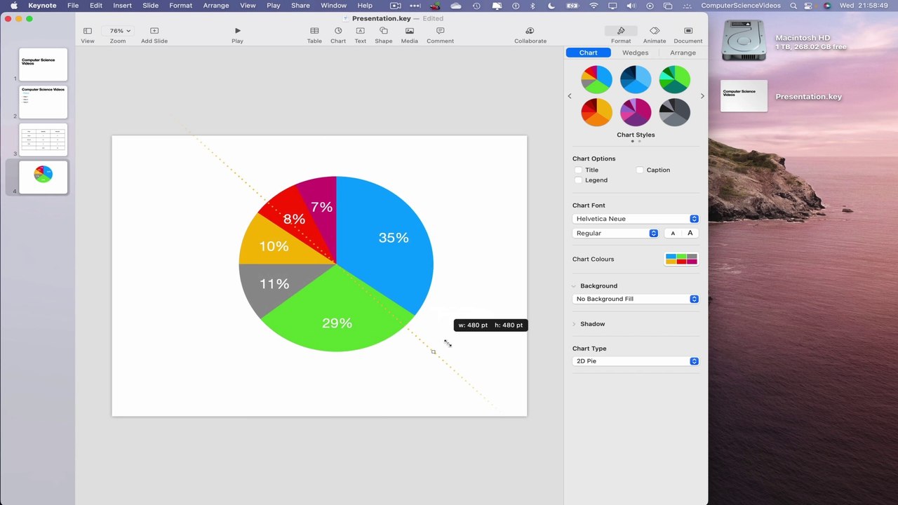How to INSERT a Chart On Your Keynote Application On a Mac / Desktop Computer - Basic Tutorial ...