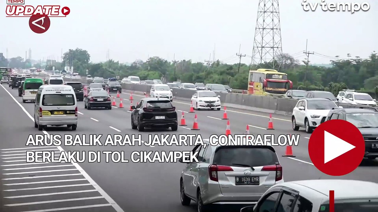 Arus Balik Arah Jakarta, Sistem Contraflow Berlaku di Tol Cikampek - video Dailymotion