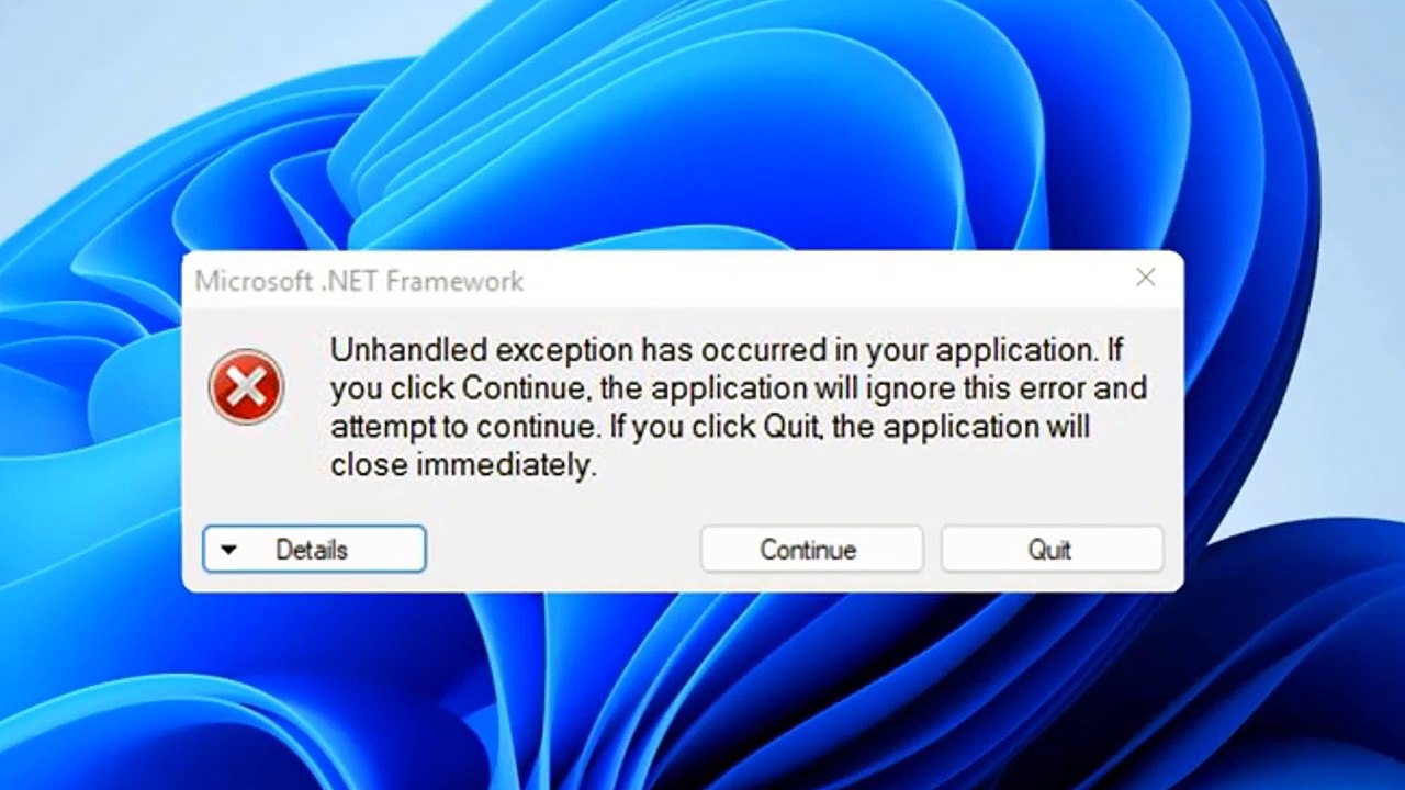 Solved - Microsoft .net framework unhandled exception has occurred in your application - video ...