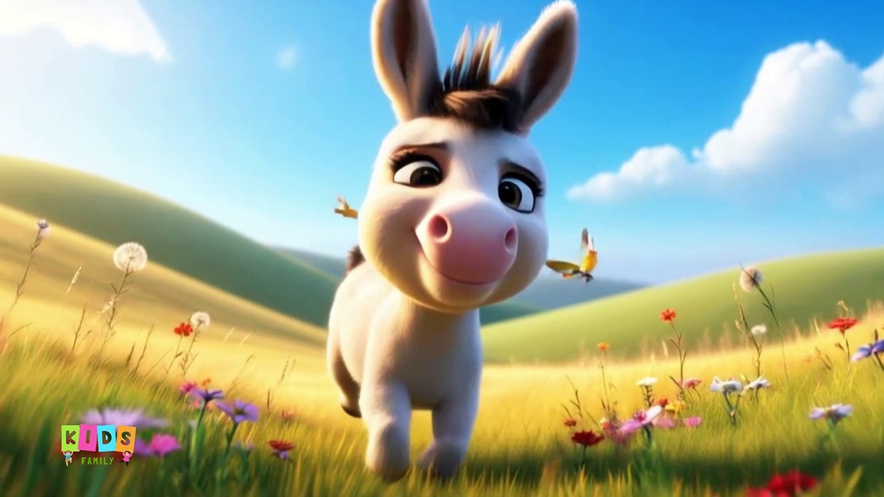 "Cute Donkey Song 🐴 | Funny Animal Nursery Rhyme for Kids | Animated ...