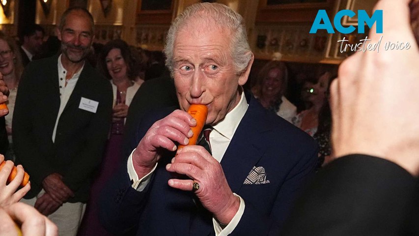 King Charles III joins ‘vegetable chorus’ playing song on a carrot ...