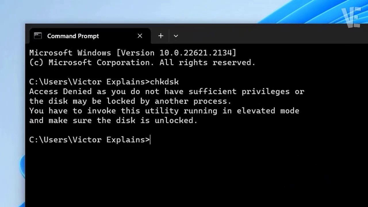 Solved - Access Denied when trying to enter chkdsk on CMD - video ...