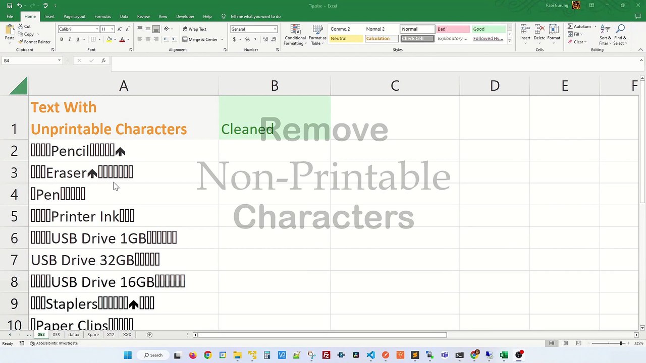 How to Remove Non-Printable Characters in Excel - Excel Tips and Tricks - video Dailymotion