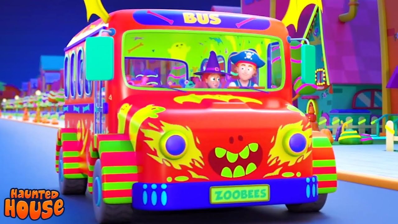 Halloween Wheels On The Bus And Spooky Cartoon Videos by Haunted House ...