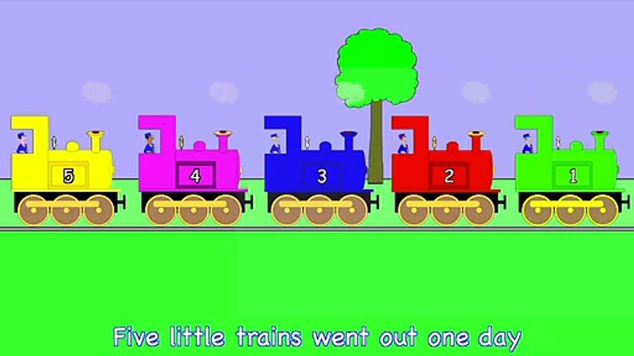 Five Little Trains | Train Song | Kids Songs | Counting Song | Rainbow ...