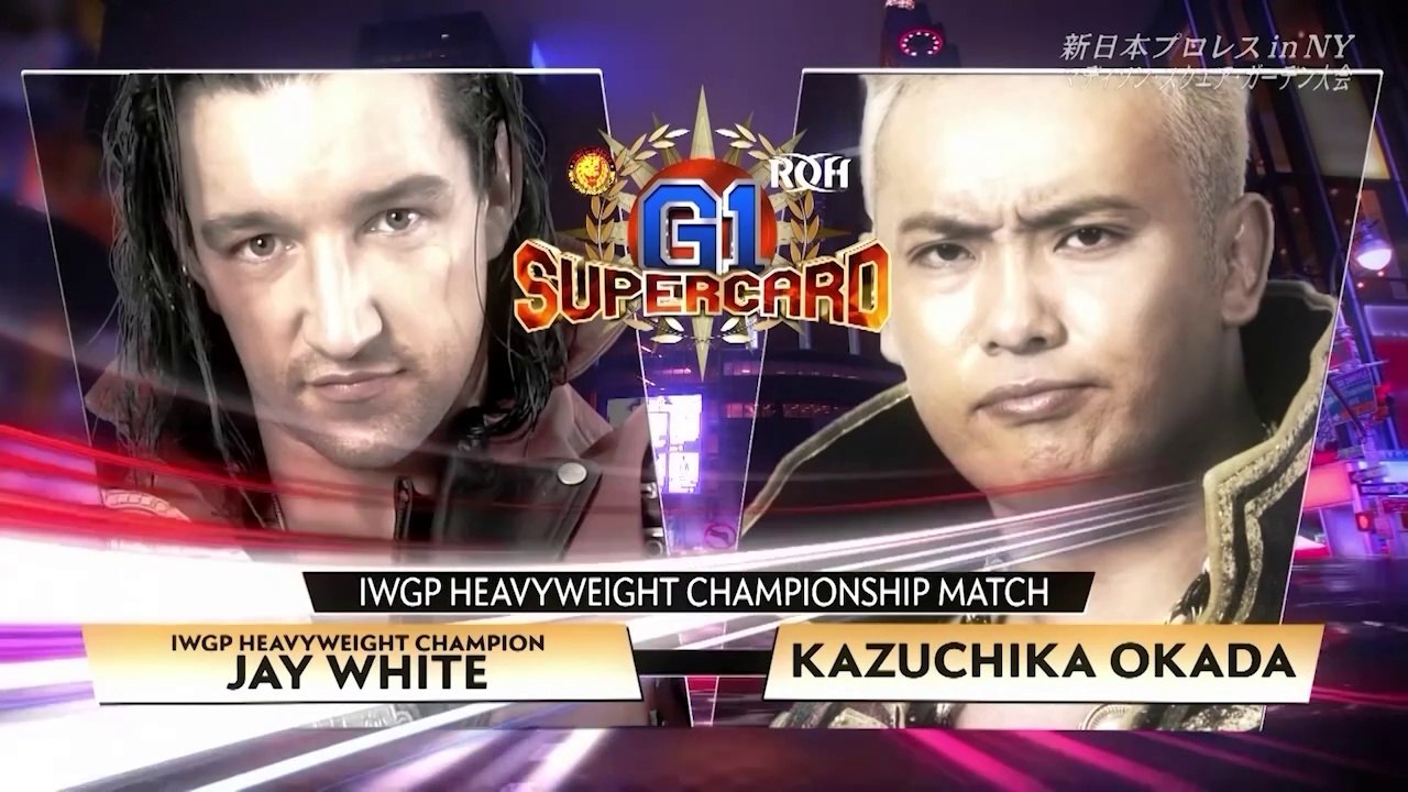 Jay White vs Kazuchika Okada - IWGP HEAVYWEIGHT CHAMPIONSHIP MATCH: NJPW G1 SUPERCARD (4/6/2019 ...