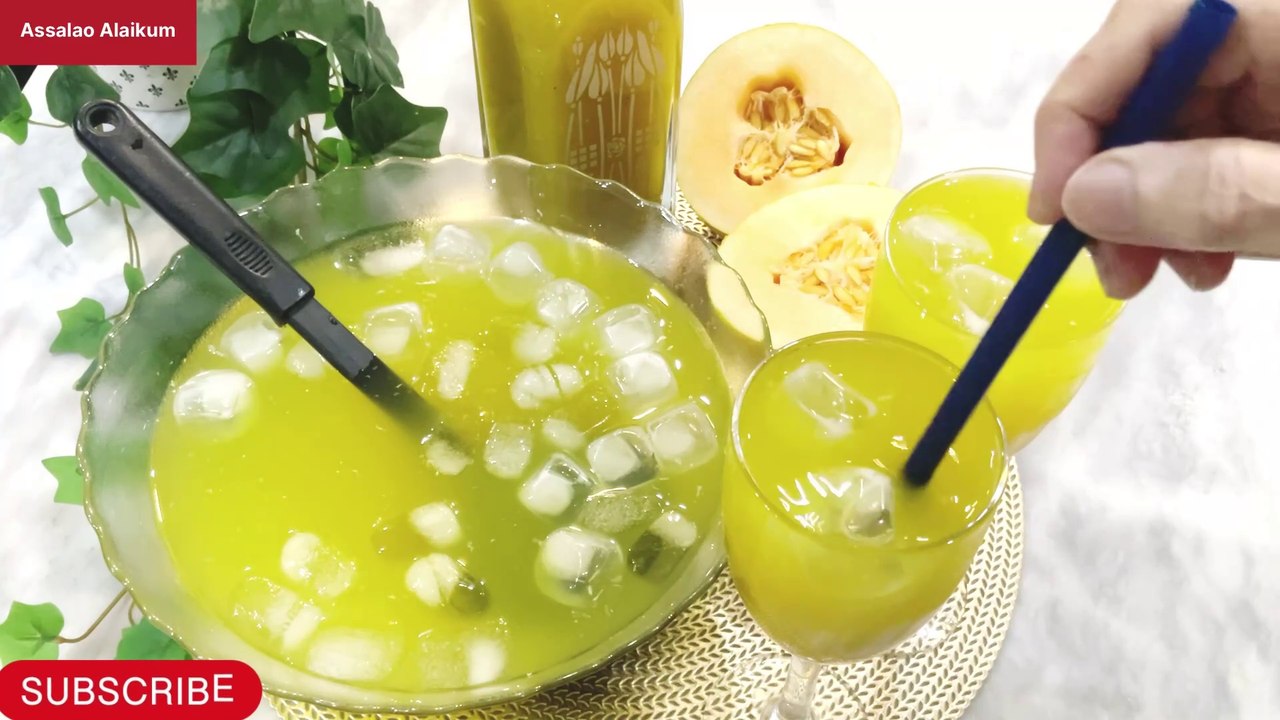 Kharbooza Sharbat | Muskmelon Juice Recipe | Thanda Kharbuja Drink for ...