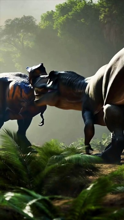 Epic Dinosaur Battle! T-Rex vs Spinosaurus Clash | Prehistoric Jungle ...