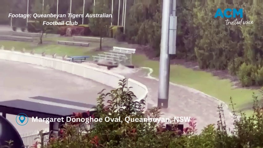 Yep, footy training is cancelled. Queanbeyan oval dramatically floods ...