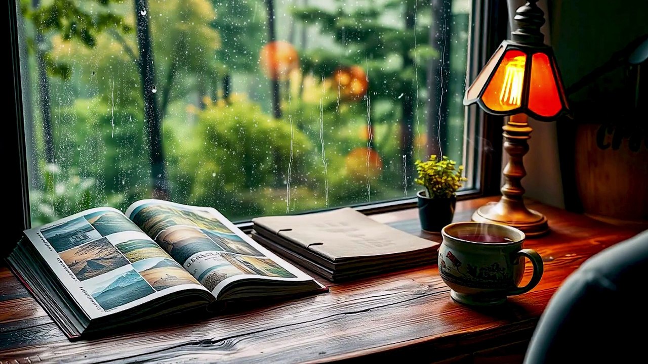Cozy Room with Rain Sounds - Ambience for Studying, Relaxing , Studying ...
