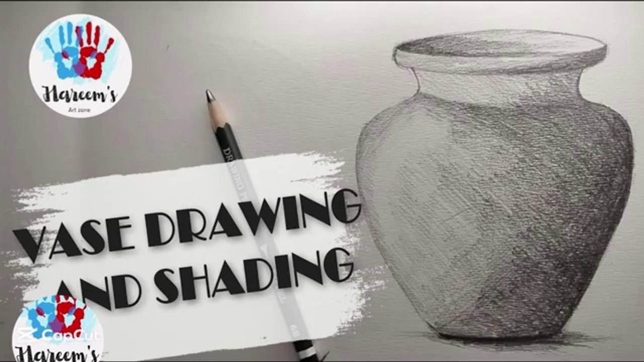 Still life shading step bye step easy how to shade with pencil foe beginners pencil shading vase ...