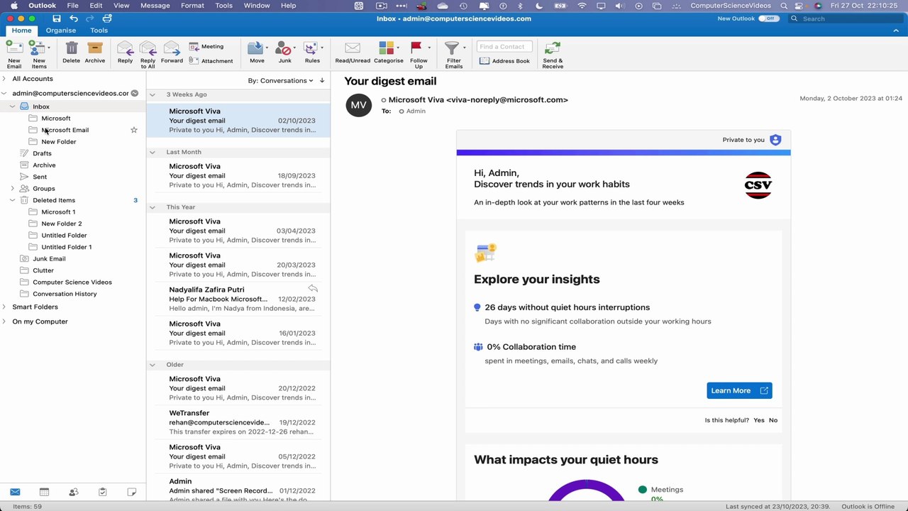 How to RECOVER a Deleted Folder On Microsoft Outlook Using a Mac Computer - Basic Tutorial | New ...