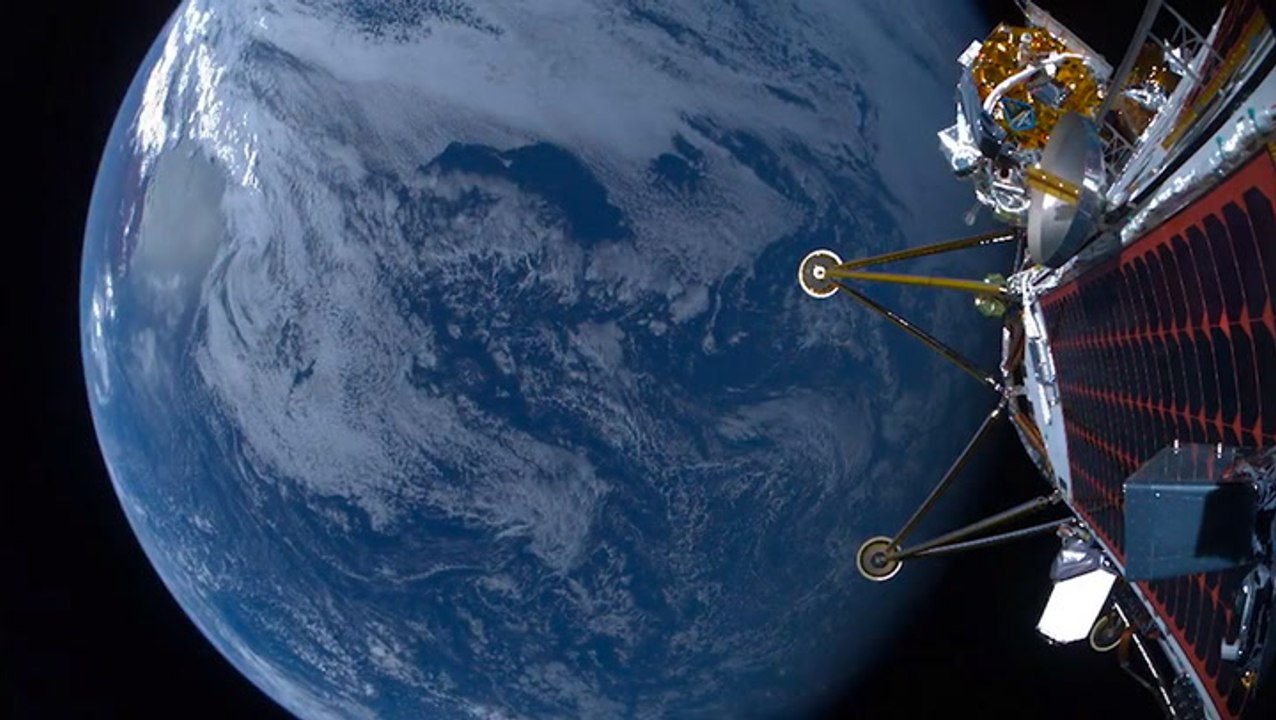 IM-2 'Athena' Moon Lander Captures Stunning Views Of Earth And Falcon 9 ...