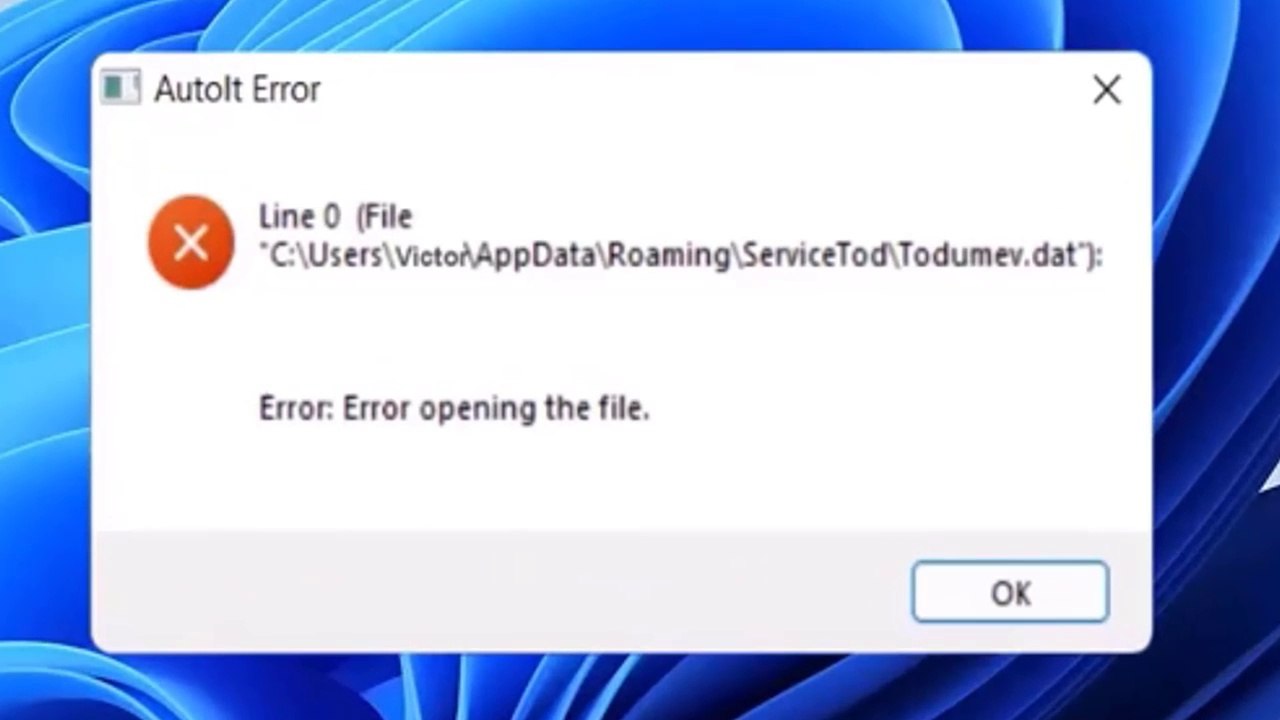How do i fix autoIt Error Line 0 (file error opening the file on Windows 11 / 10 - video Dailymotion