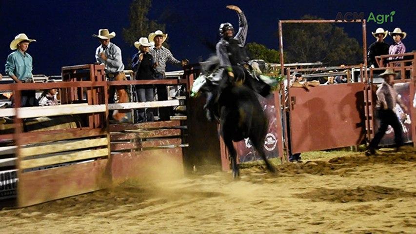 Bull-riding action at Hughenden’s Festival of Outback Skies ...