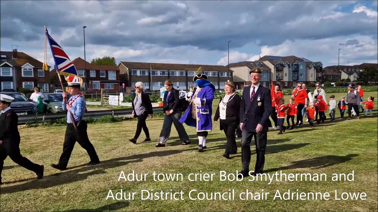 Watch VE Day celebrations in Lancing start with a parade of uniformed ...