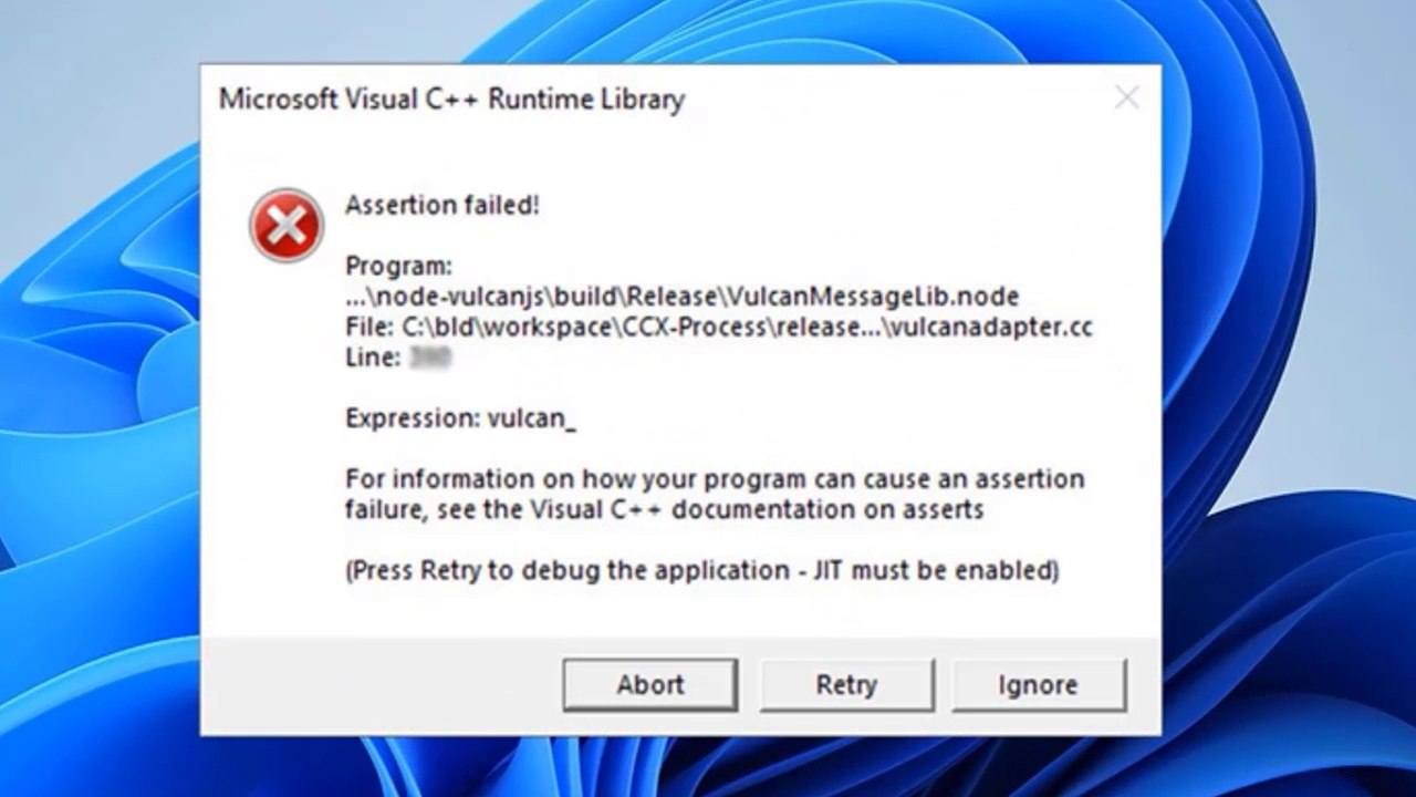 Solved - Microsoft visual C++ runtime library assertion failed adobe - video Dailymotion