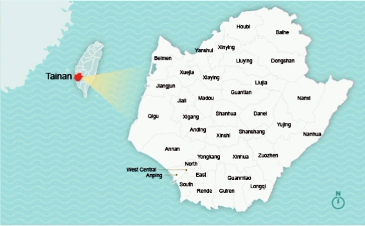 Map of Tainan City. Peta Kota Tainan. Tainan City Map. Map of City of ...