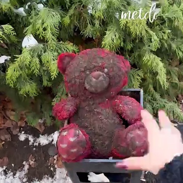 The cleaning transformation of a dirty teddy bear found in the trash! 🧸 ...