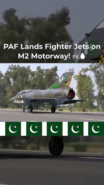 PAF Lands Fighter Jets on M2 Motorway! 🇵🇰🔥 #shorts - video Dailymotion