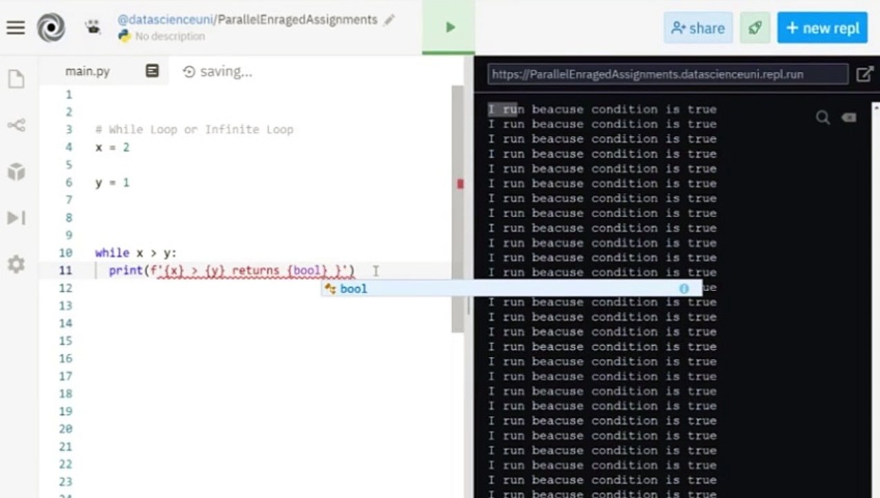 Lecture 57: An Infinte Loop Function in Python - video Dailymotion