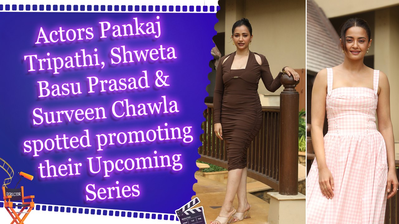 Actors Pankaj Tripathi, Shweta Basu Prasad & Surveen Chawla spotted promoting their Upcoming ...