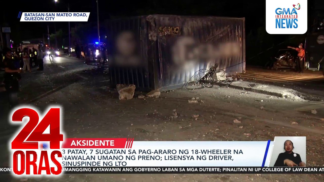 3 patay, 7 sugatan sa pag-araro ng 18-wheeler na nawalan umano ng preno ...