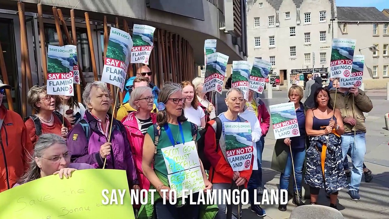 Save Loch Lomond Protestors outside the Scottish Parliament - video ...