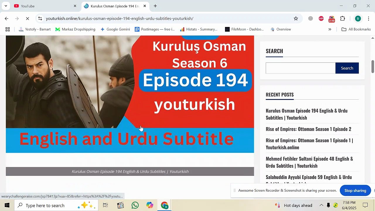 Kurulus Osman Season 6 Episode 194 | English & Urdu Subtitles | YouTurkish - video Dailymotion