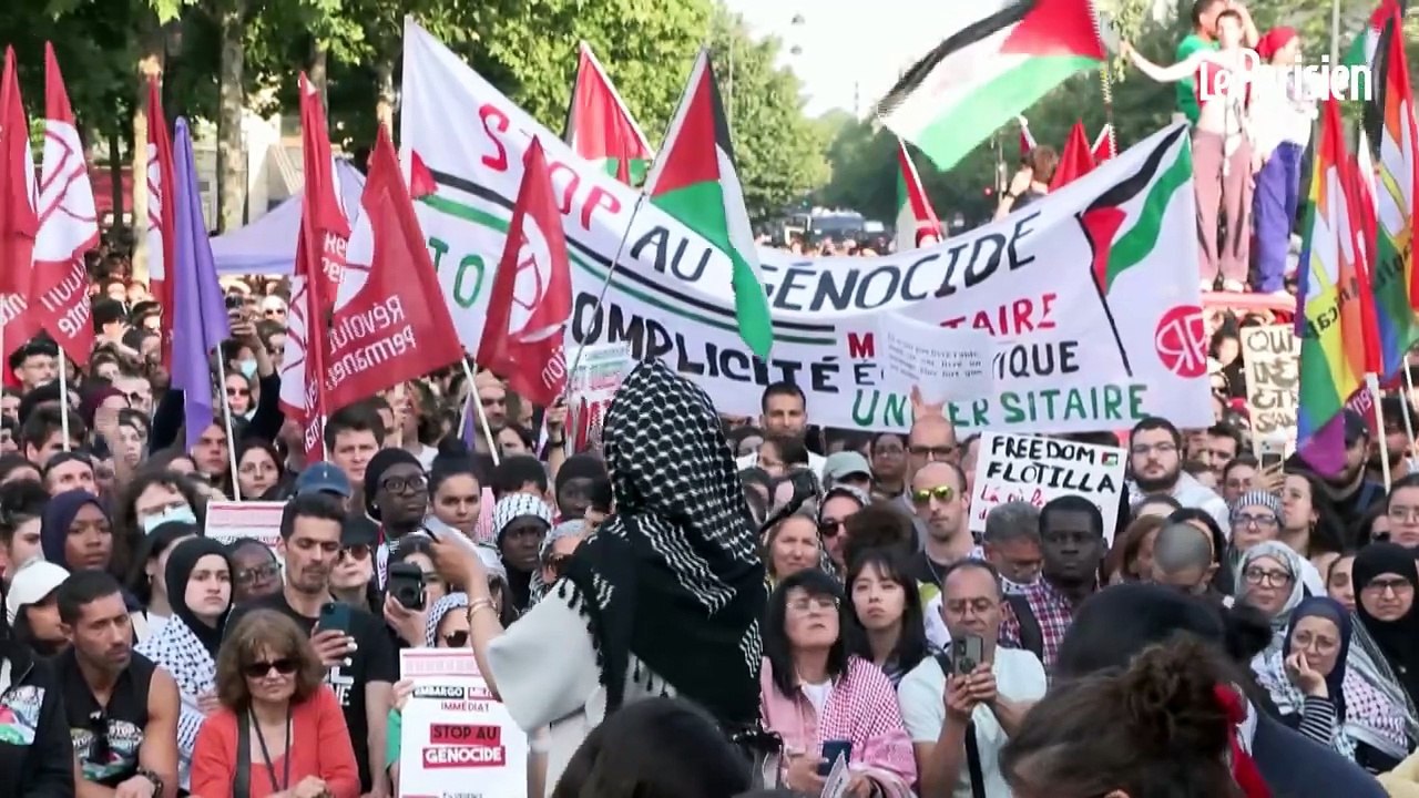 Flottille pour Gaza : des milliers de personnes manifestent à Paris - Vidéo Dailymotion