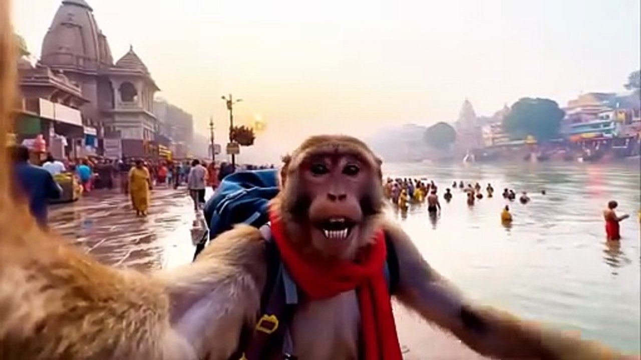 A monkey doing vlog in jungle with people - video Dailymotion