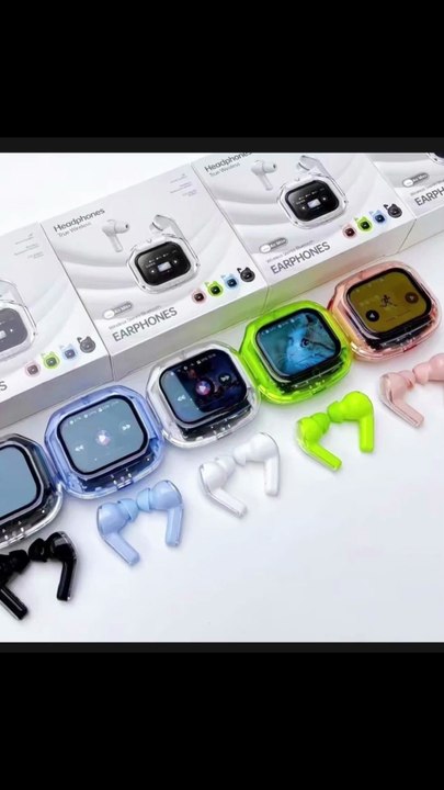 New Transparent Air Max LCD Full Color Touch Screen Earbuds - video ...