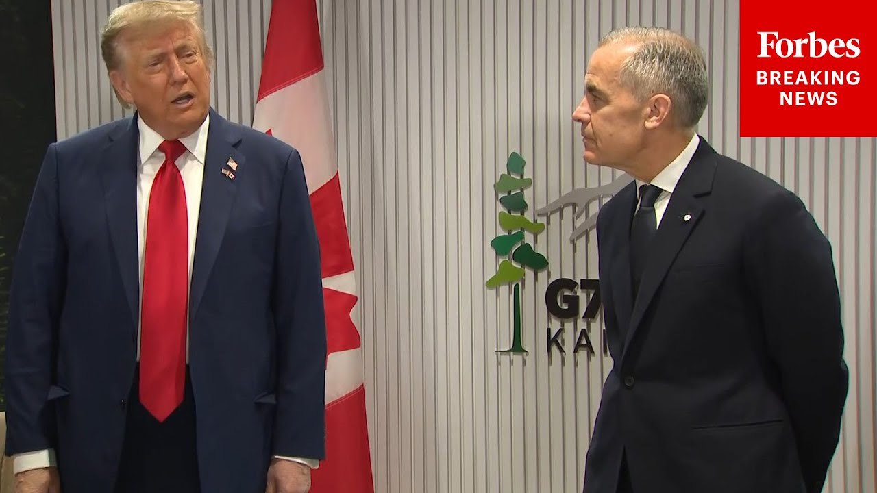 Trump Takes Several Questions From Reporters During Meeting With Canada's Carney | G7 - video ...