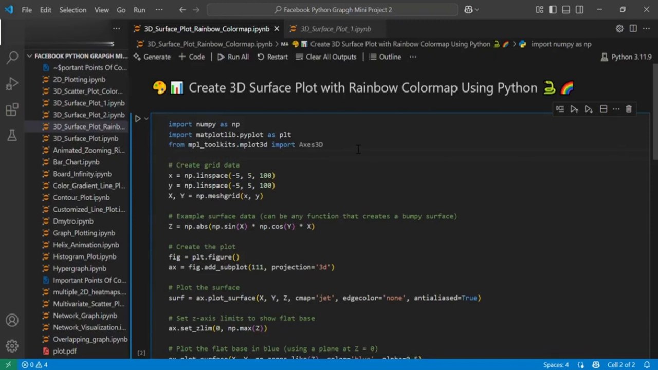 🎨📊 Create 3D Surface Plot with Rainbow Colormap Using Python 🐍🌈 - video Dailymotion