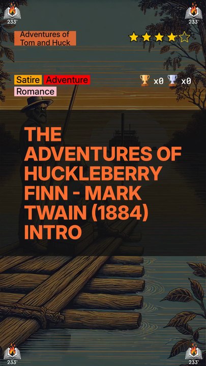 The Adventures of Huckleberry Finn - Mark Twain (1884) Intro ...