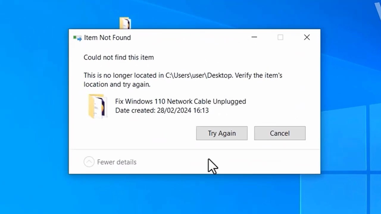 Solved - This is no longer located in [file path]. Verify the item's ...