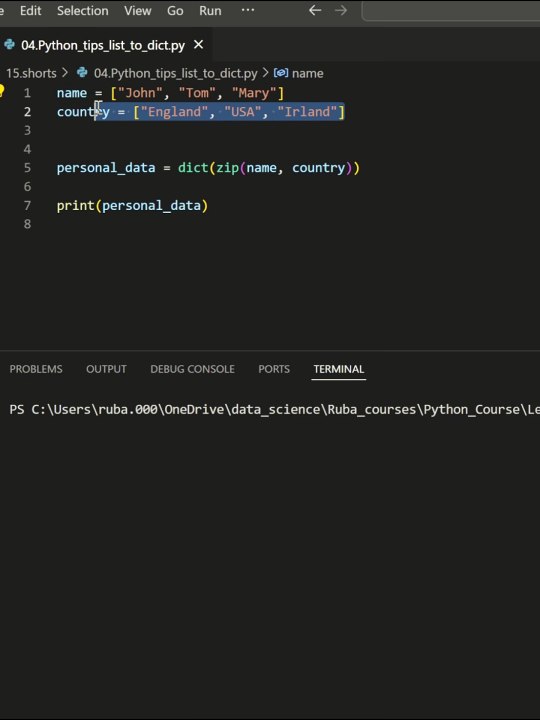 Python Tips: How to create a dictionary from two lists, using the "zip ...