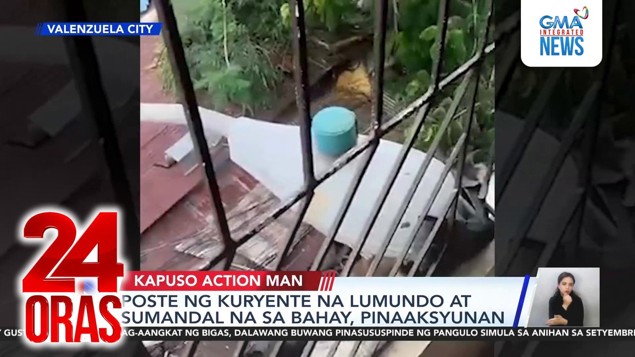 Poste ng kuryente na lumundo at sumandal na sa bahay, pinaaksyunan | 24 ...